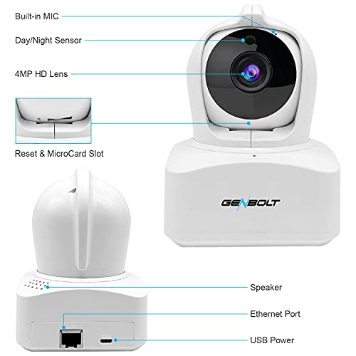 GB-103X-WIFI GENBOLT [Auto Tacking] 5MP WiFi Camera Indoor, 2.5K Home ...